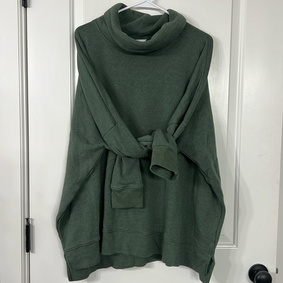 Time and Tru | Tops | Hunter Green Cowl Neck Sweatshirt | Poshmark